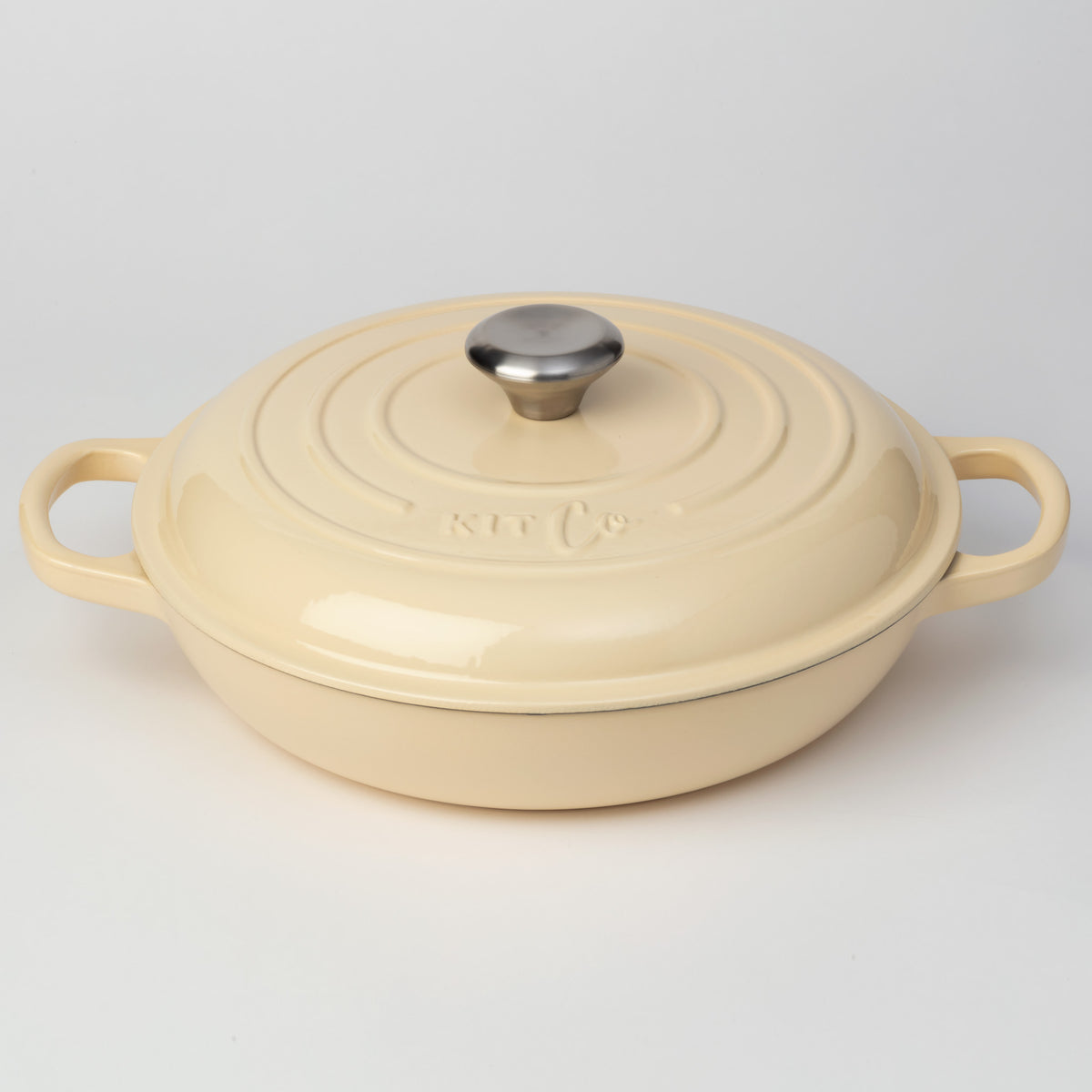 KitCo Cast Iron Shallow Casserole 3L 30cm - French Vanilla – KitCo NZ